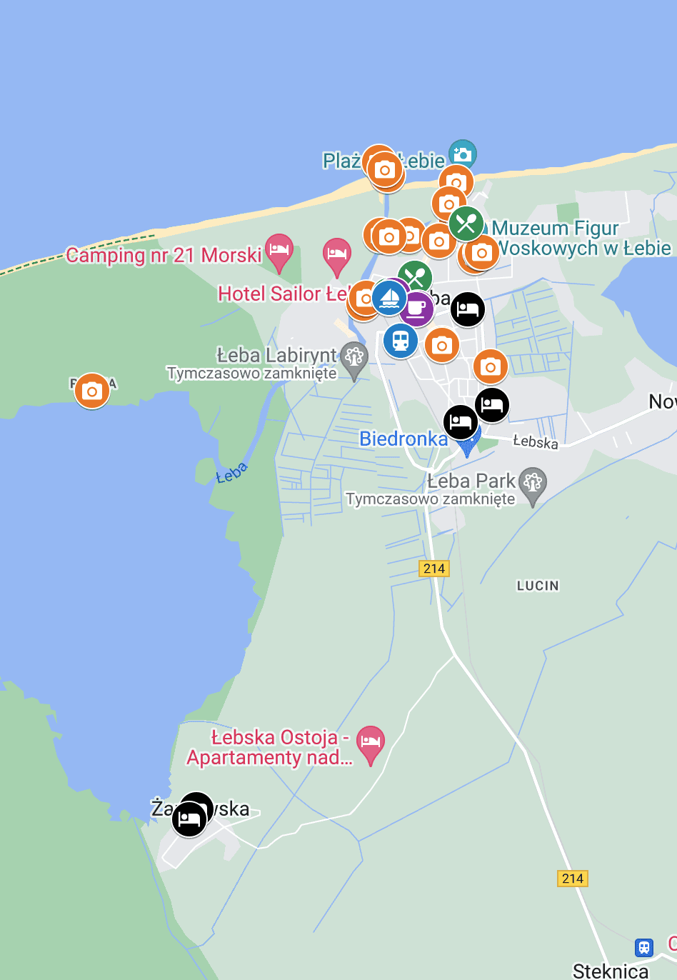 ŁEBA: mapa 30+ atrakcji, plaż, restauracji i noclegów